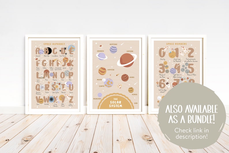 Space Numbers Classroom Print Learn the Numbers Preschool Homeschool ...