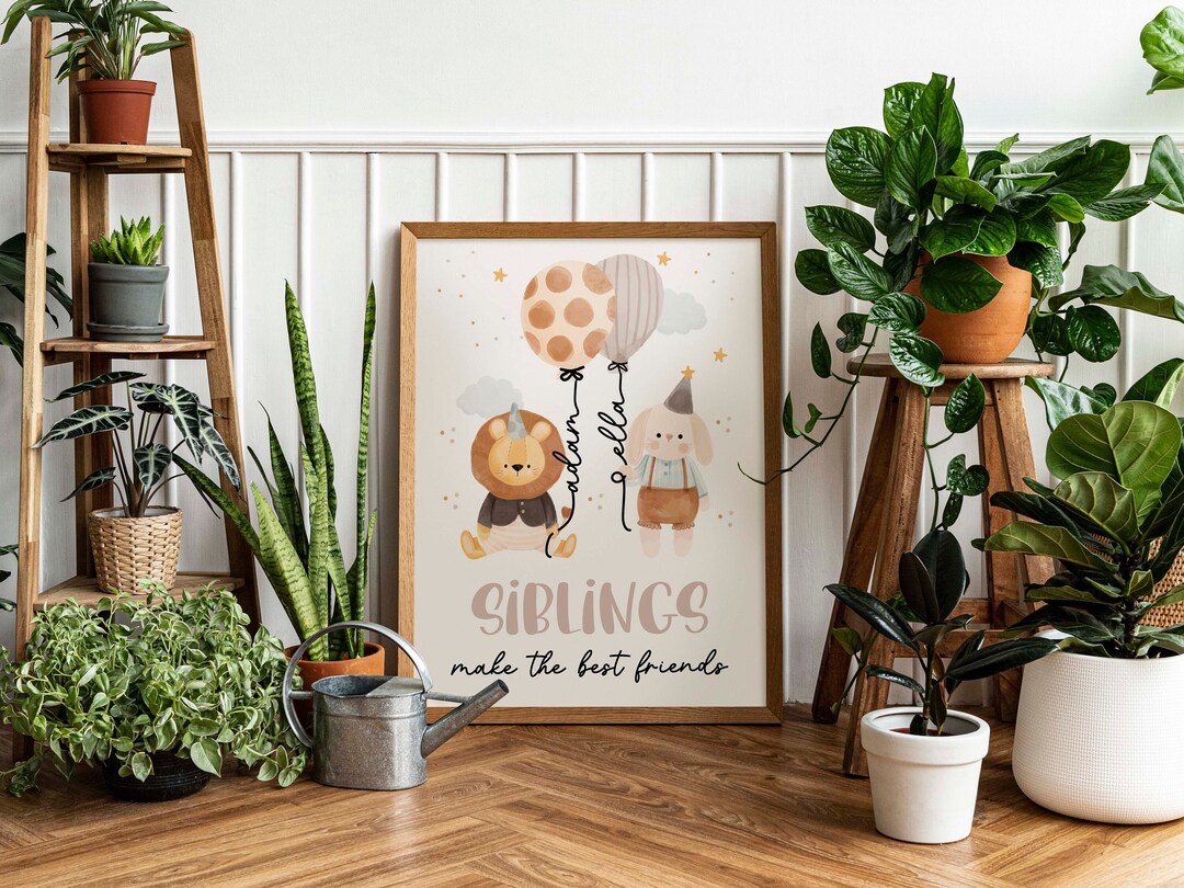 Custom Siblings Shared Room Poster | Personalized Name Print ...