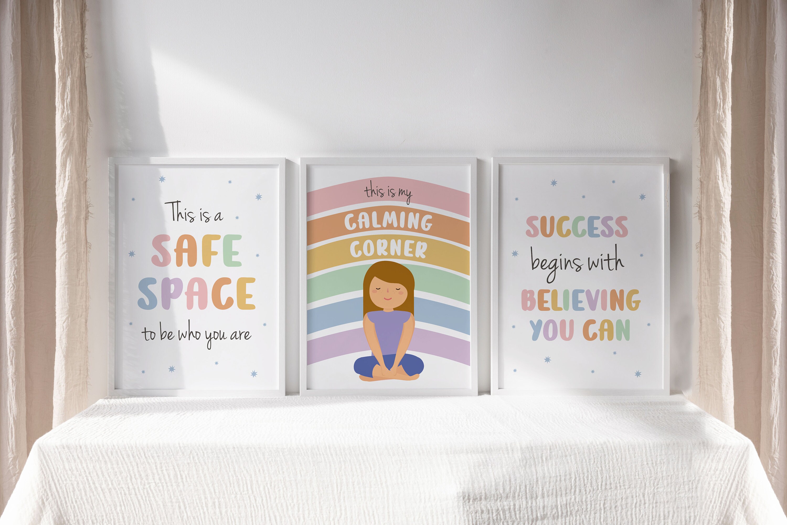 Calm Down Corner Bundle for Girls Affirmations Poster Montessori ...