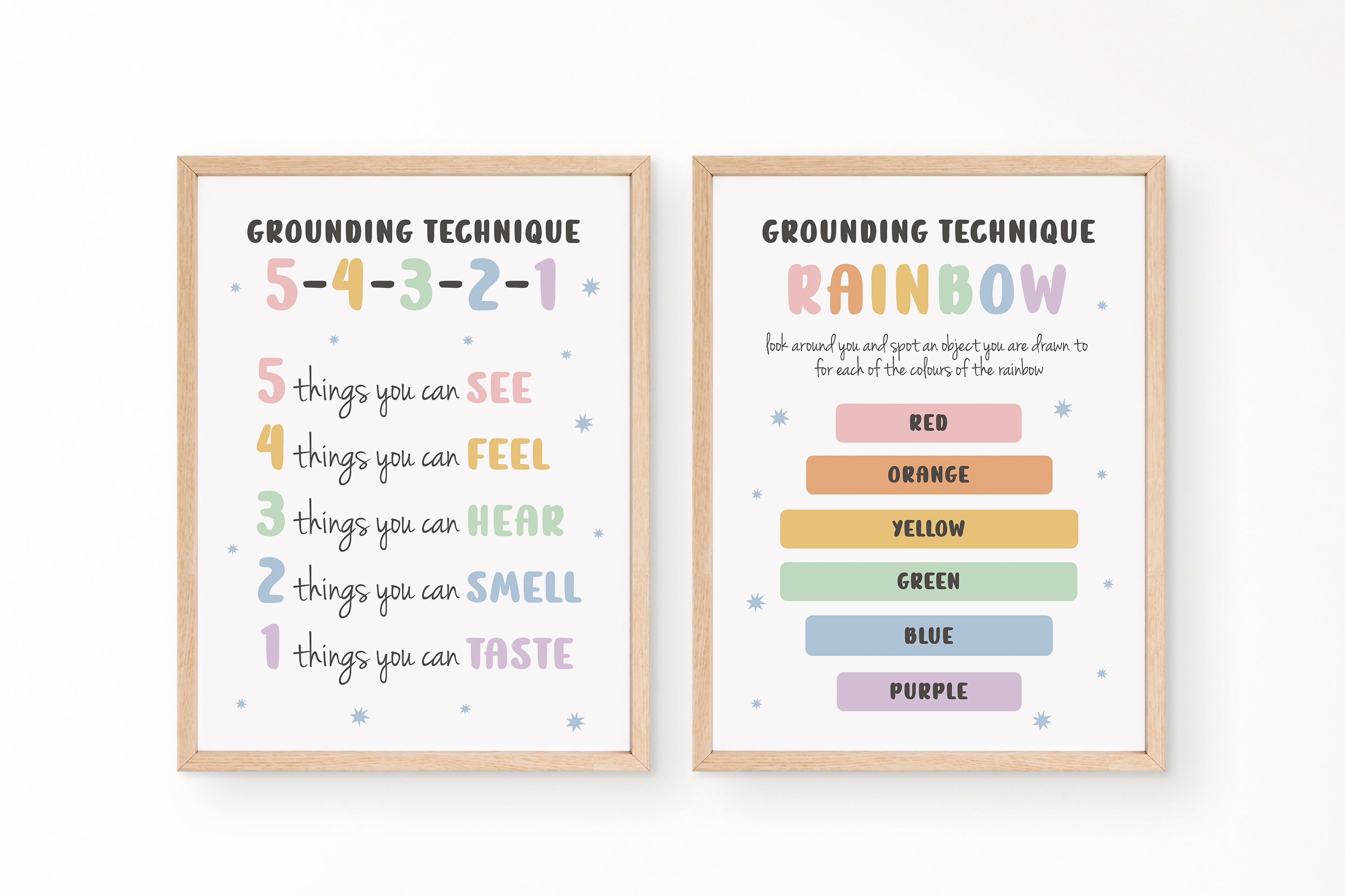 Rainbow Grounding Technique Flashcards & Posters School Counselor ...