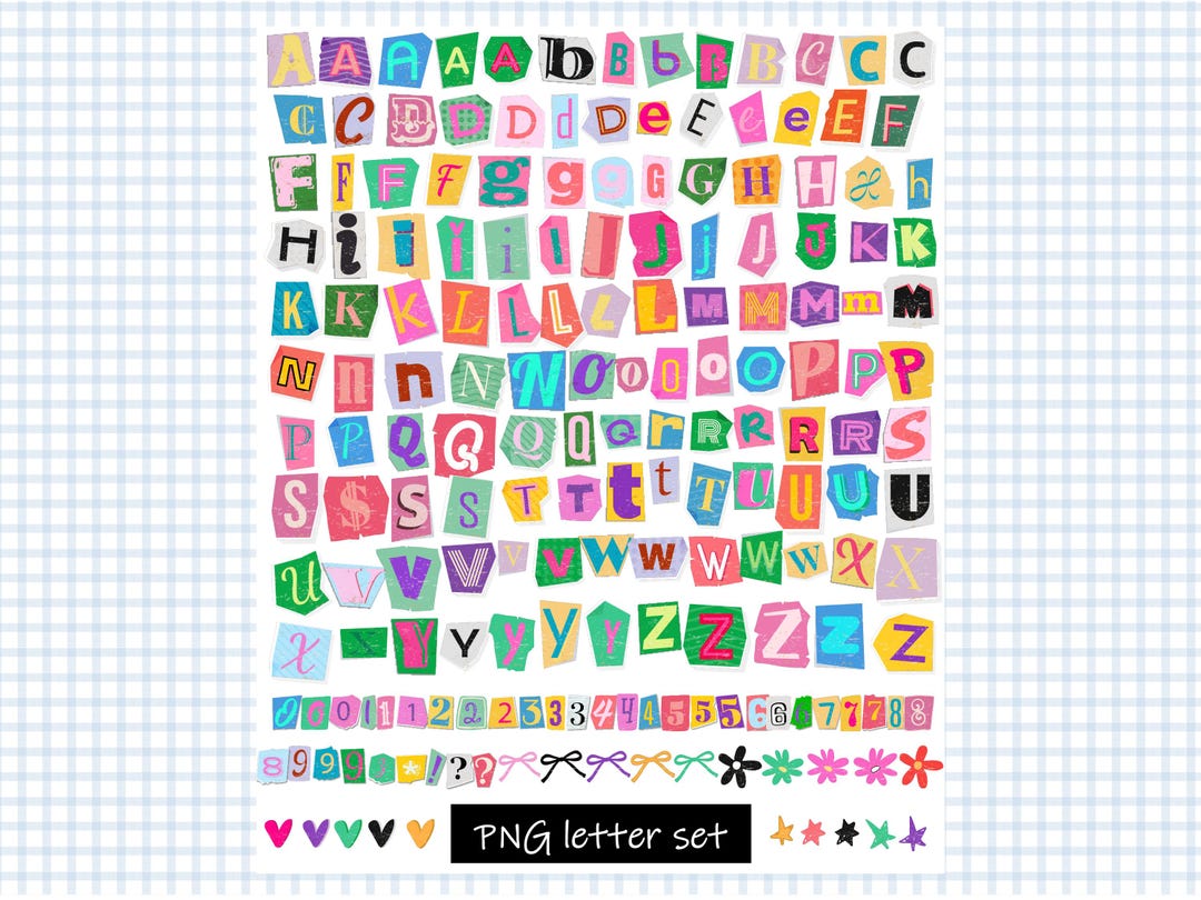 Ransom Note Letters PNG | DIY Printable Magazine Cutouts | Scrapbook ...