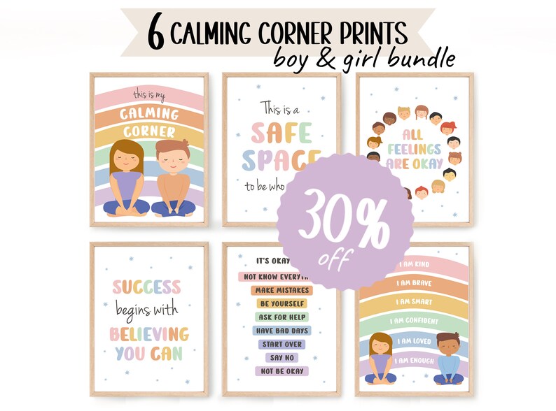 Calm Down Corner Bundle for Kids Affirmations Poster - Etsy