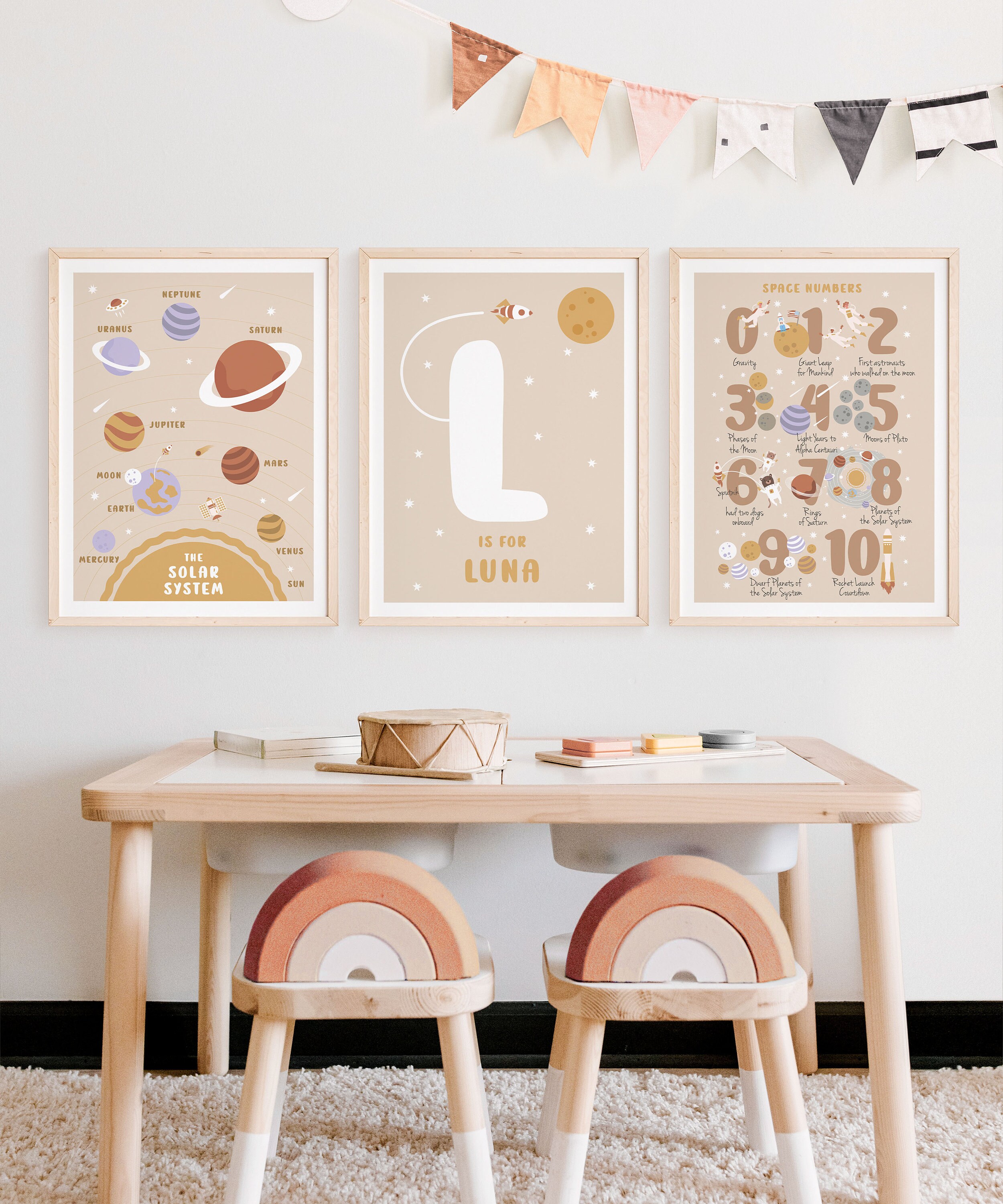 Space Numbers Classroom Print Learn the Numbers Preschool Homeschool ...