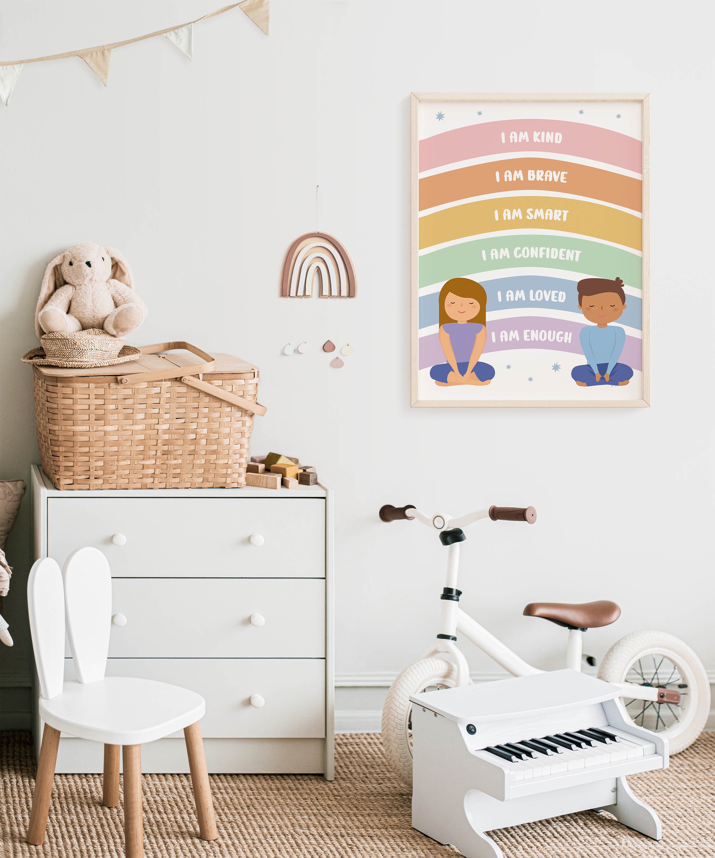 Affirmations for Kids I Am Loved Wall Art Motivational Poster Positive ...