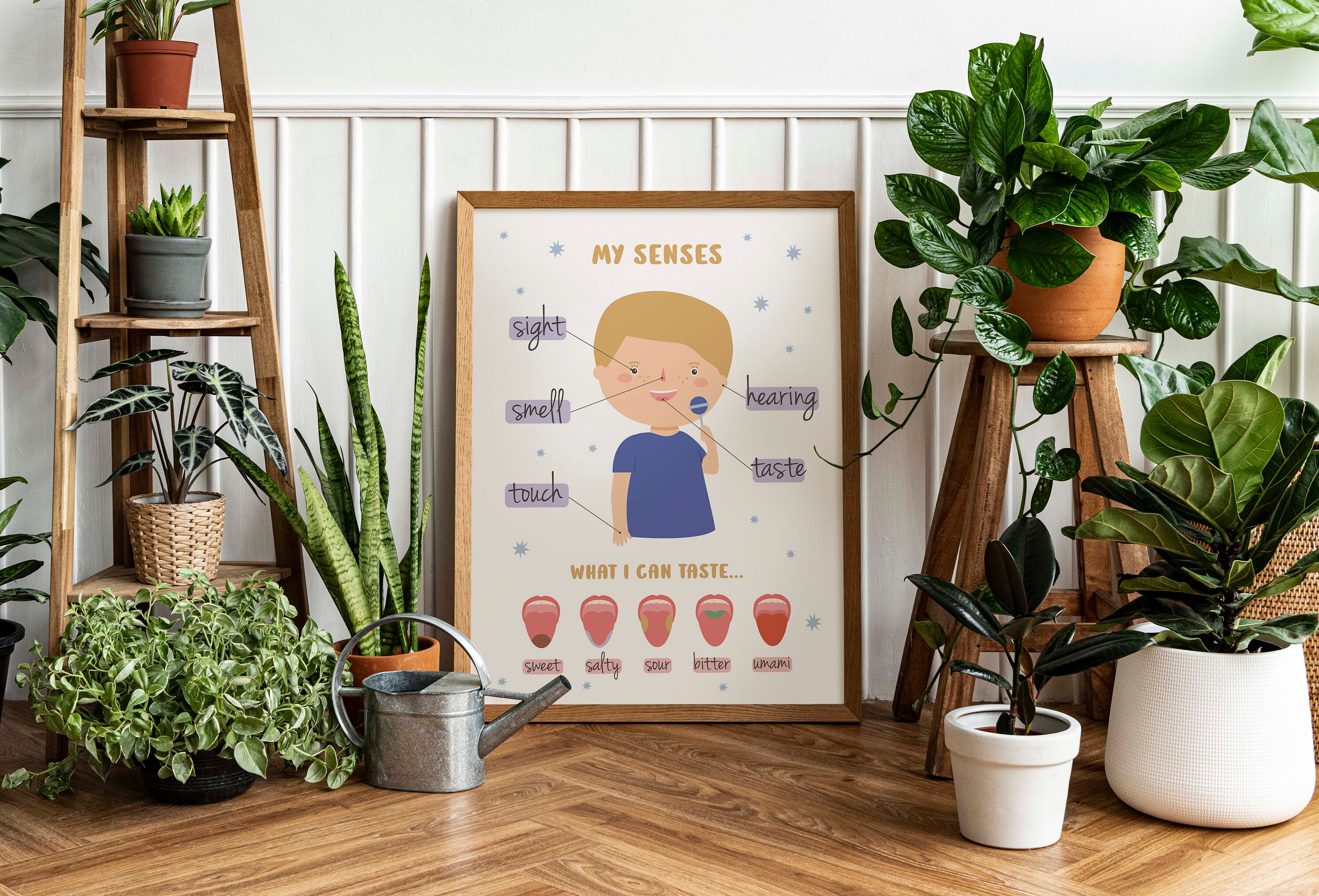 My Senses Poster Montessori Homeschool Educational Poster for Boys ...