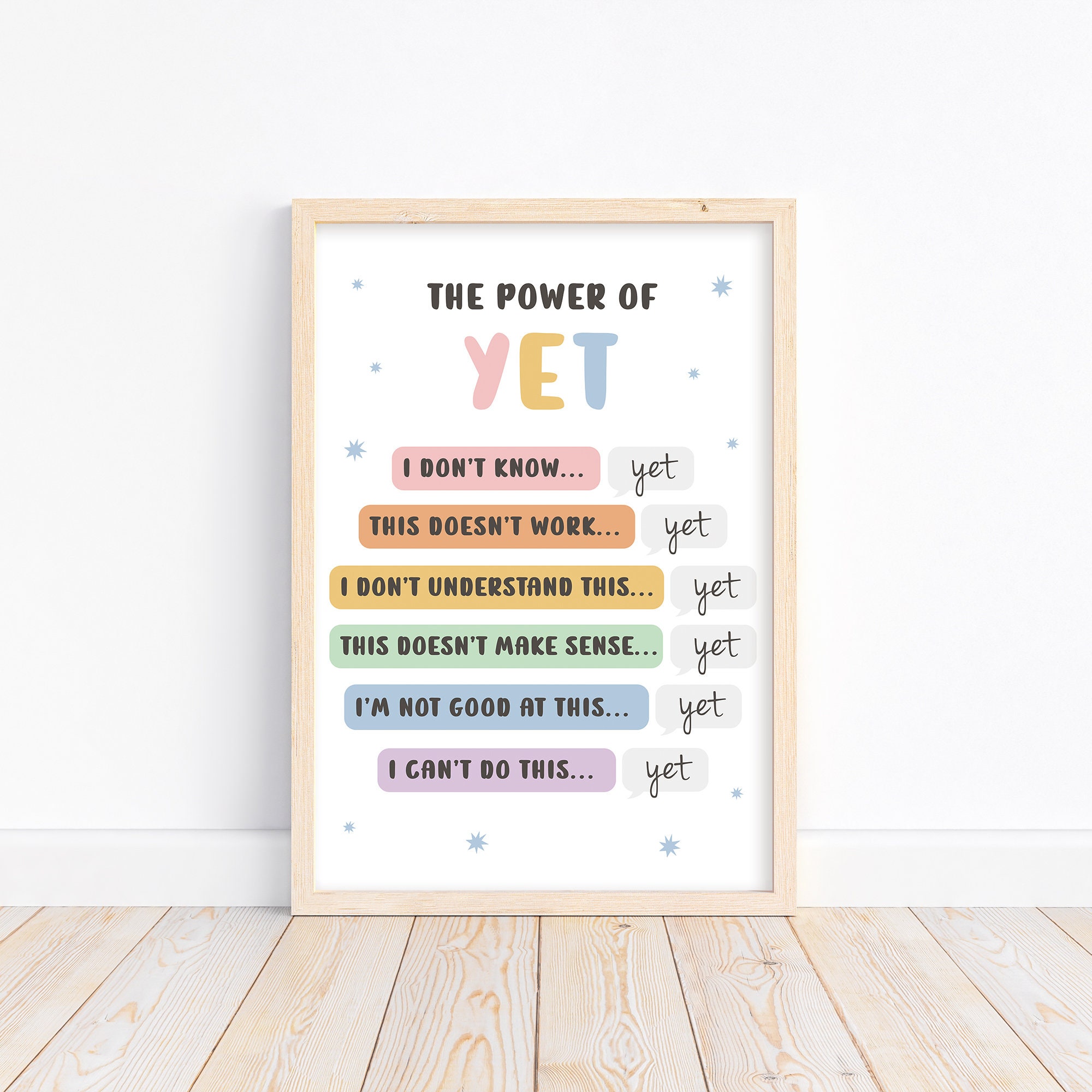 The Power of yet Poster Growth Mindset Classroom Print Therapy Office ...
