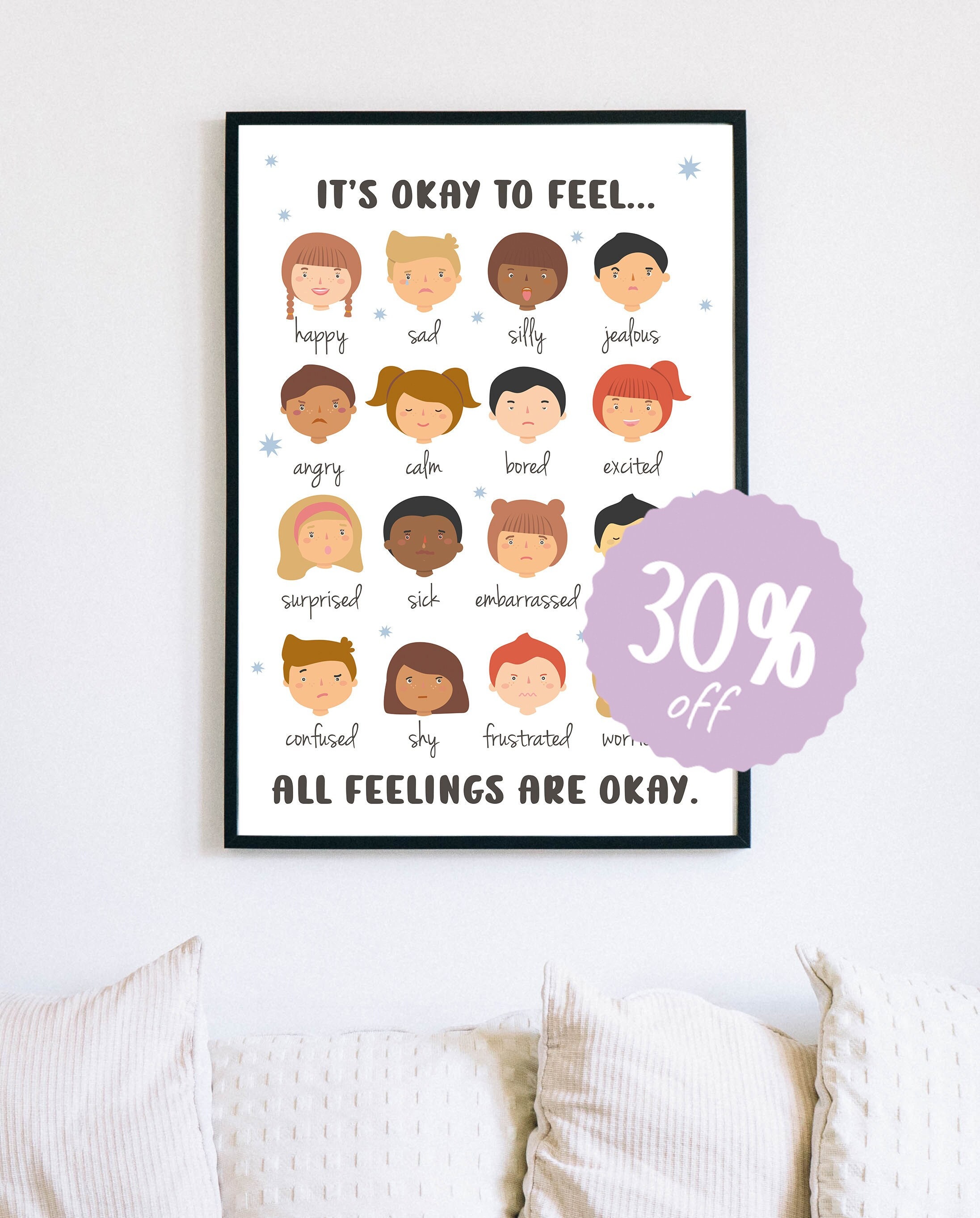 Feelings Chart My Emotions Poster Calming Corner - Etsy Australia