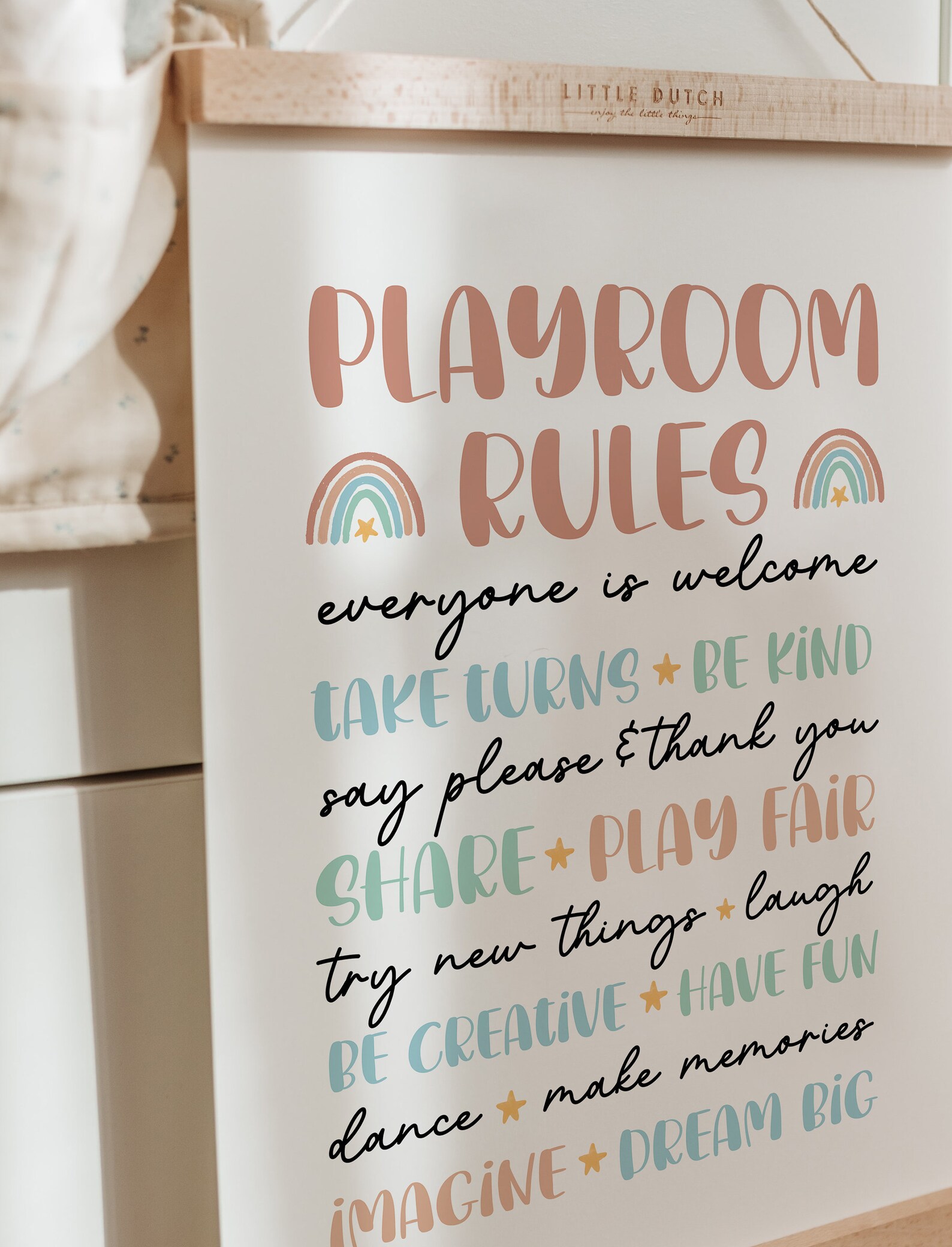 Boho Playroom Rules Poster | Pastel Nursery Decor | Homeschool ...