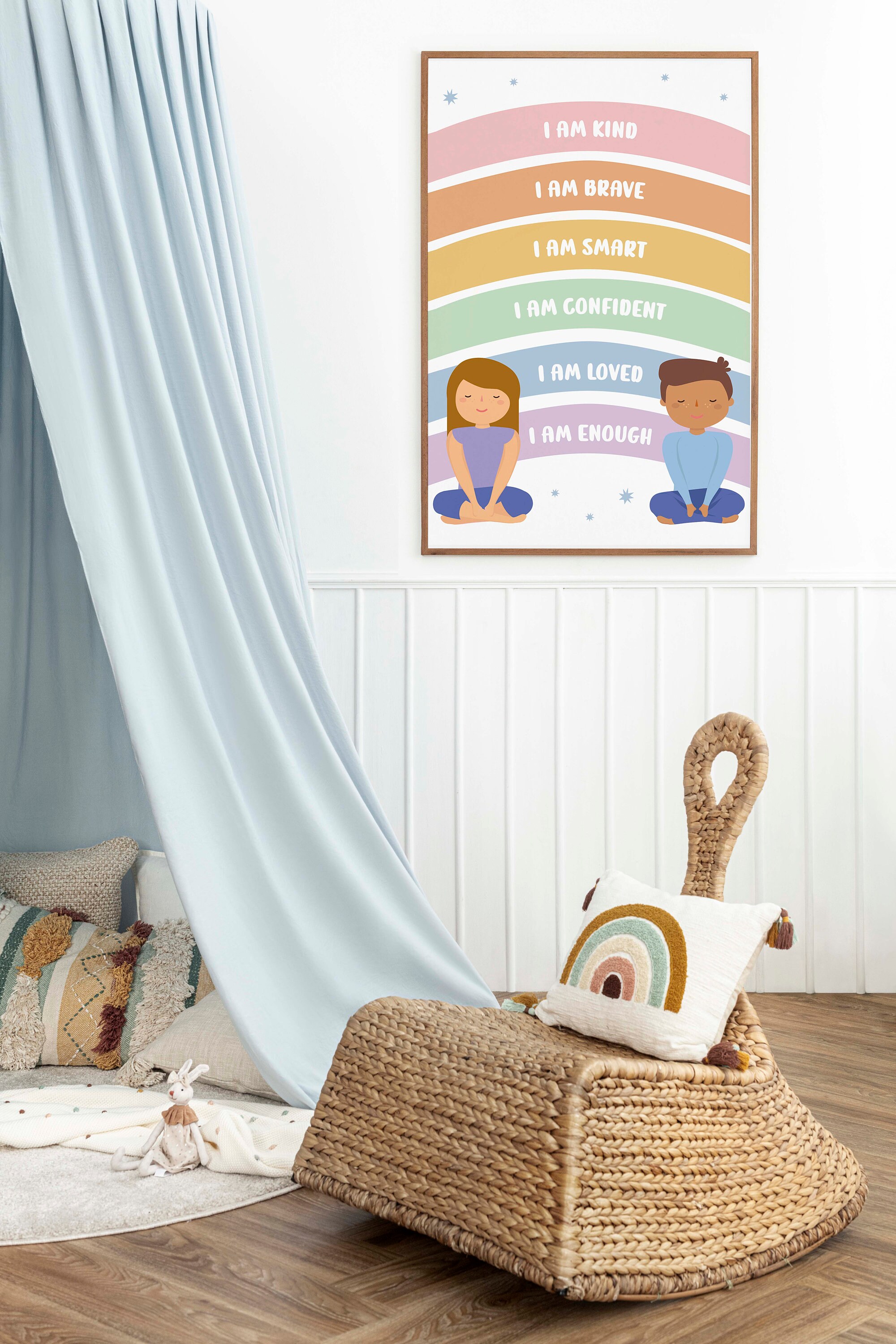 Affirmations for Kids I Am Loved Wall Art Motivational Poster Positive ...