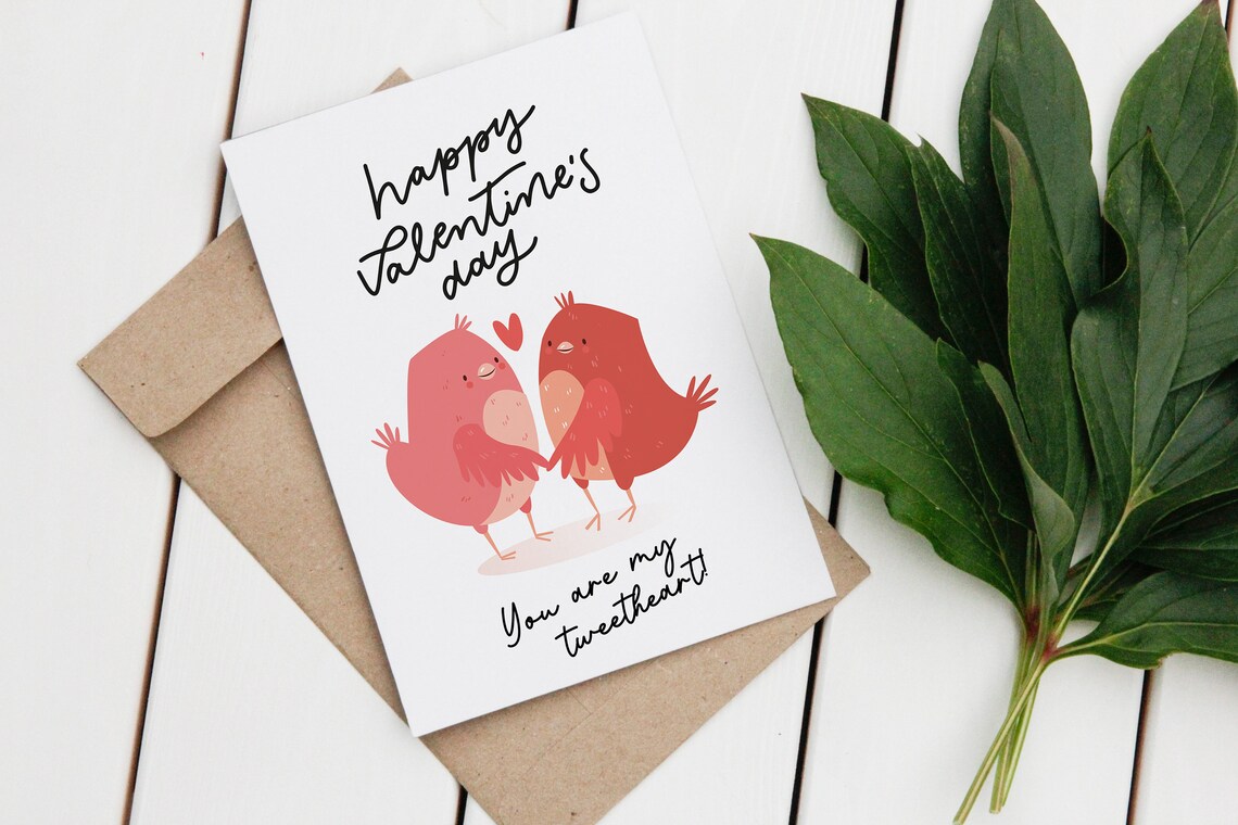 Printable Valentine’s Birds Couple Card | Digital Valentine’s Day Card ...