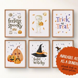 Feeling Spooky Poster Watercolor Kids Halloween Print Cute Halloween ...