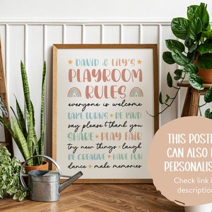 Boho Playroom Rules Poster | Pastel Nursery Decor | Homeschool ...