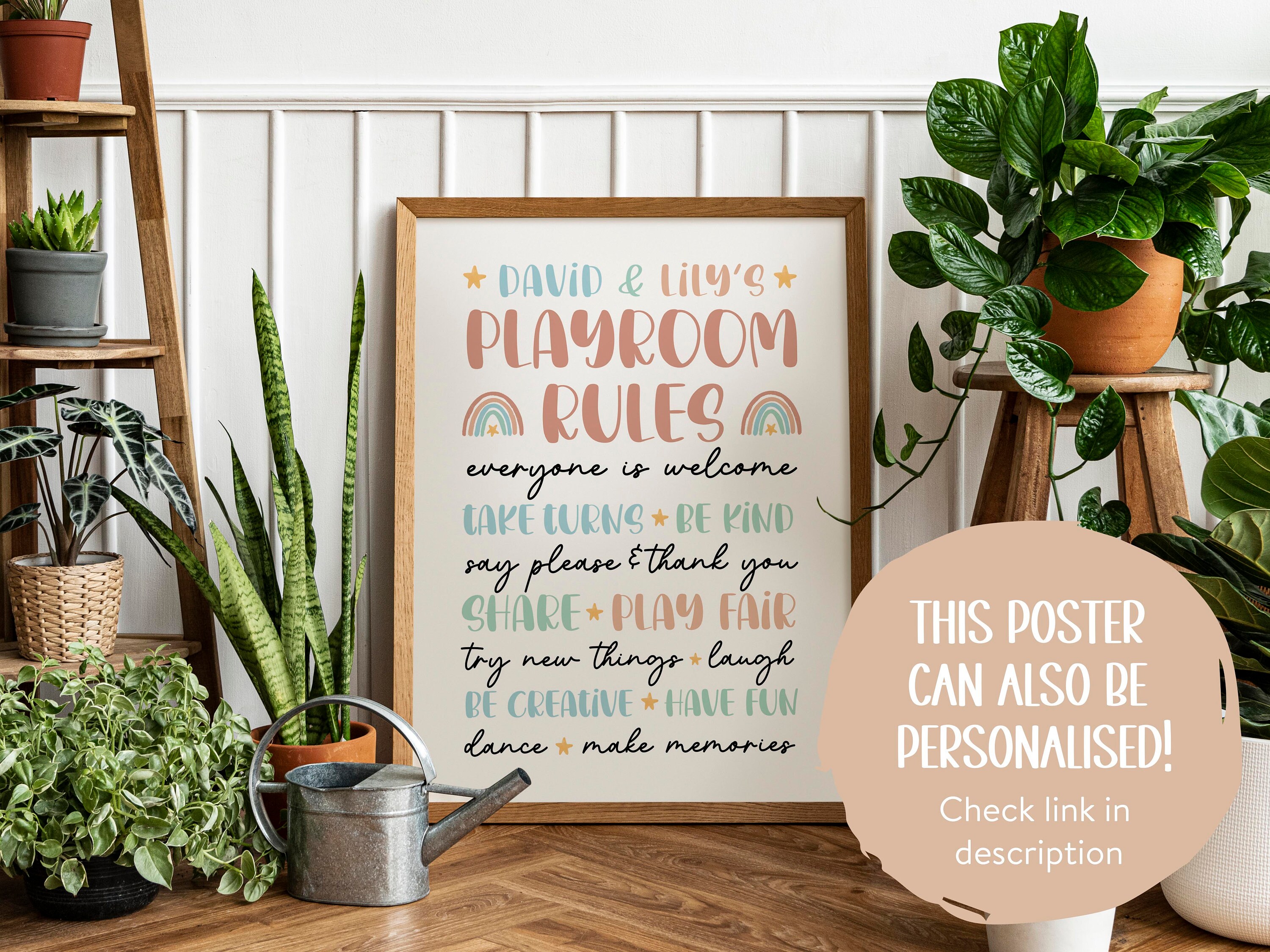 Boho Playroom Rules Poster | Pastel Nursery Decor | Homeschool ...