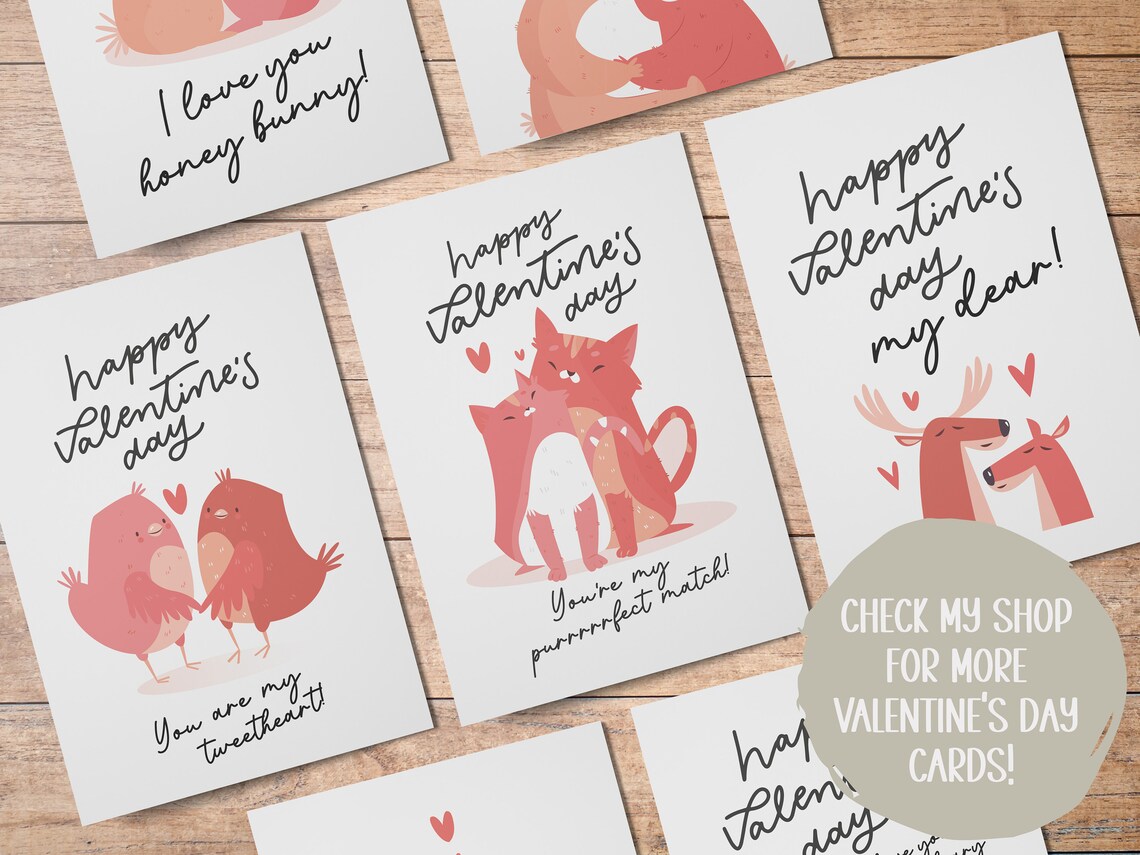 Printable Valentines Birds Couple Card Digital Valentines Day Card You ...