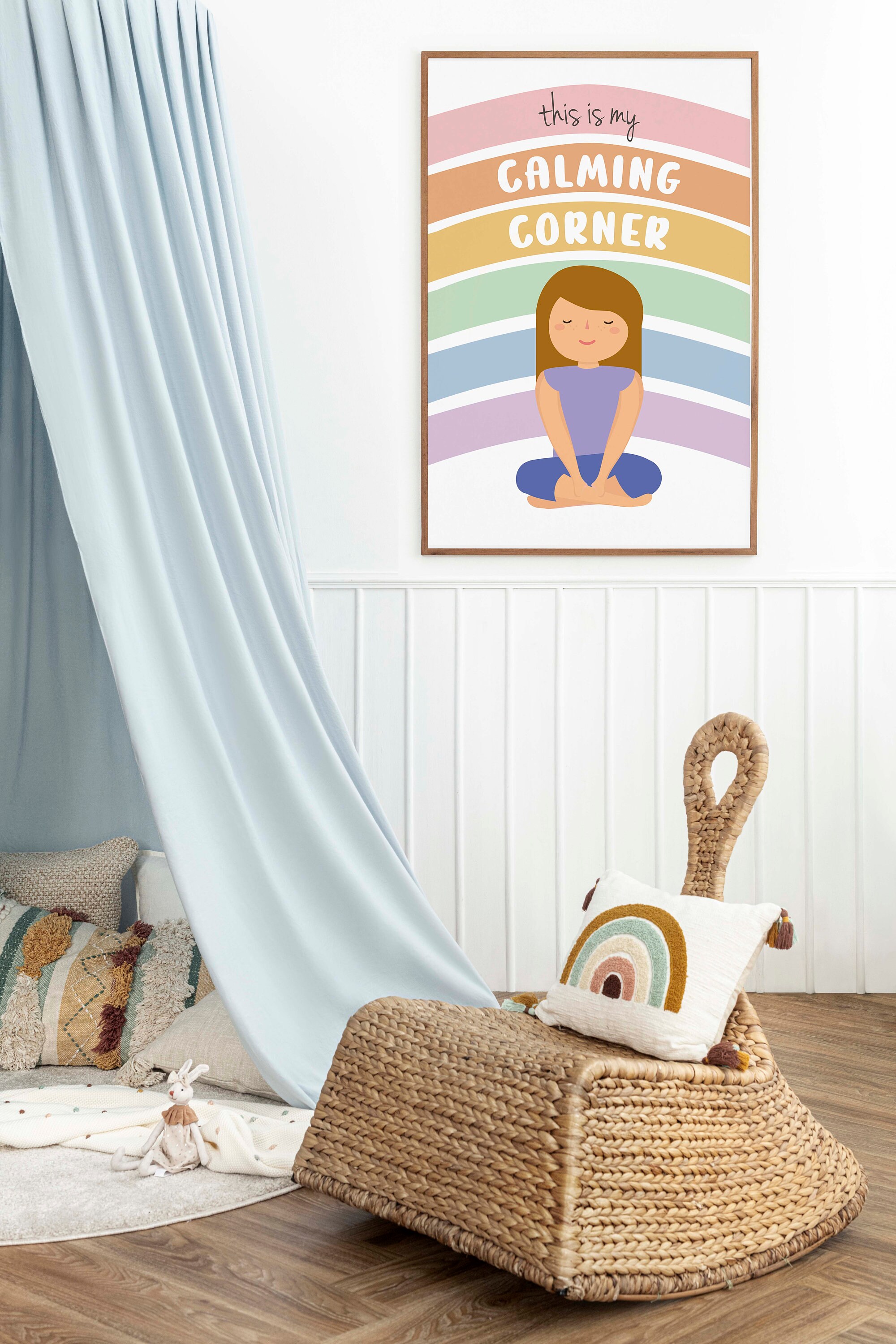 Calm Corner Sign Rainbow Classroom Decor Therapist Office - Etsy