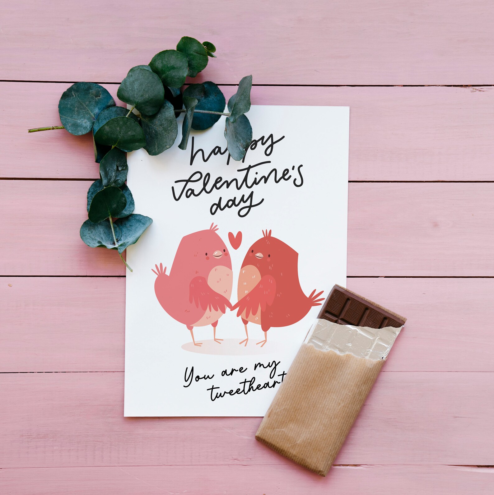 Printable Valentine’s Birds Couple Card | Digital Valentine’s Day Card ...