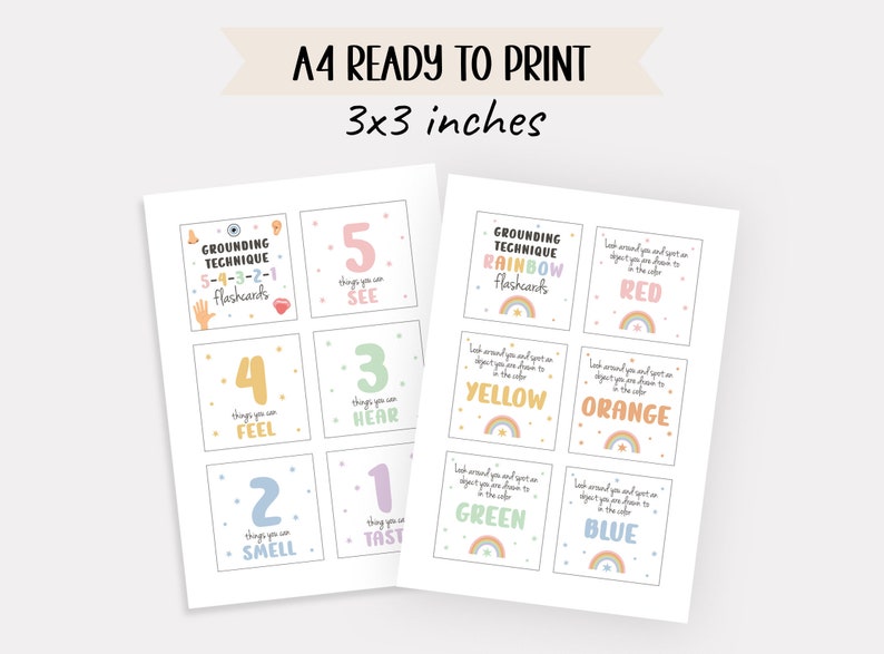 Rainbow Grounding Technique Flashcards & Posters School - Etsy
