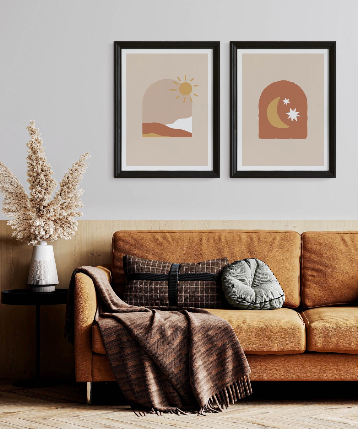 Set of 2 Day and Night Sun Arc Prints Sun and Moon Decor - Etsy