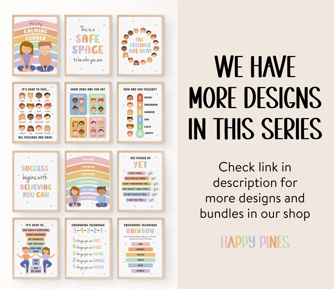 Zones of Self Regulation Therapy Office Decor Emotion Chart Feeling ...