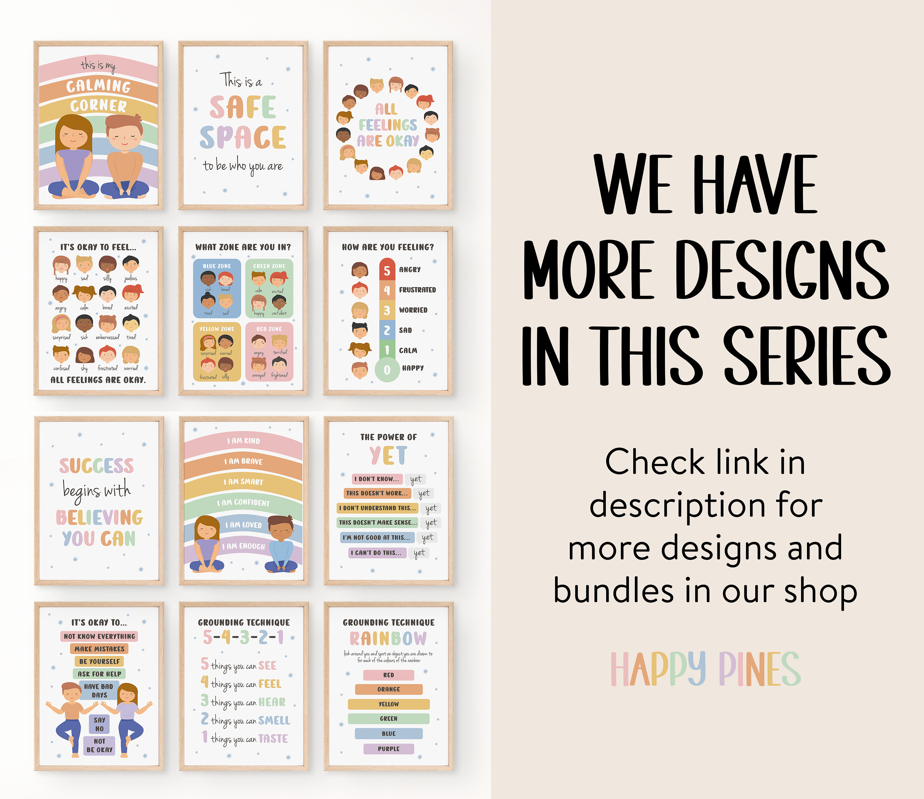 Zones of Self Regulation Therapy Office Decor Emotion Chart Feeling ...