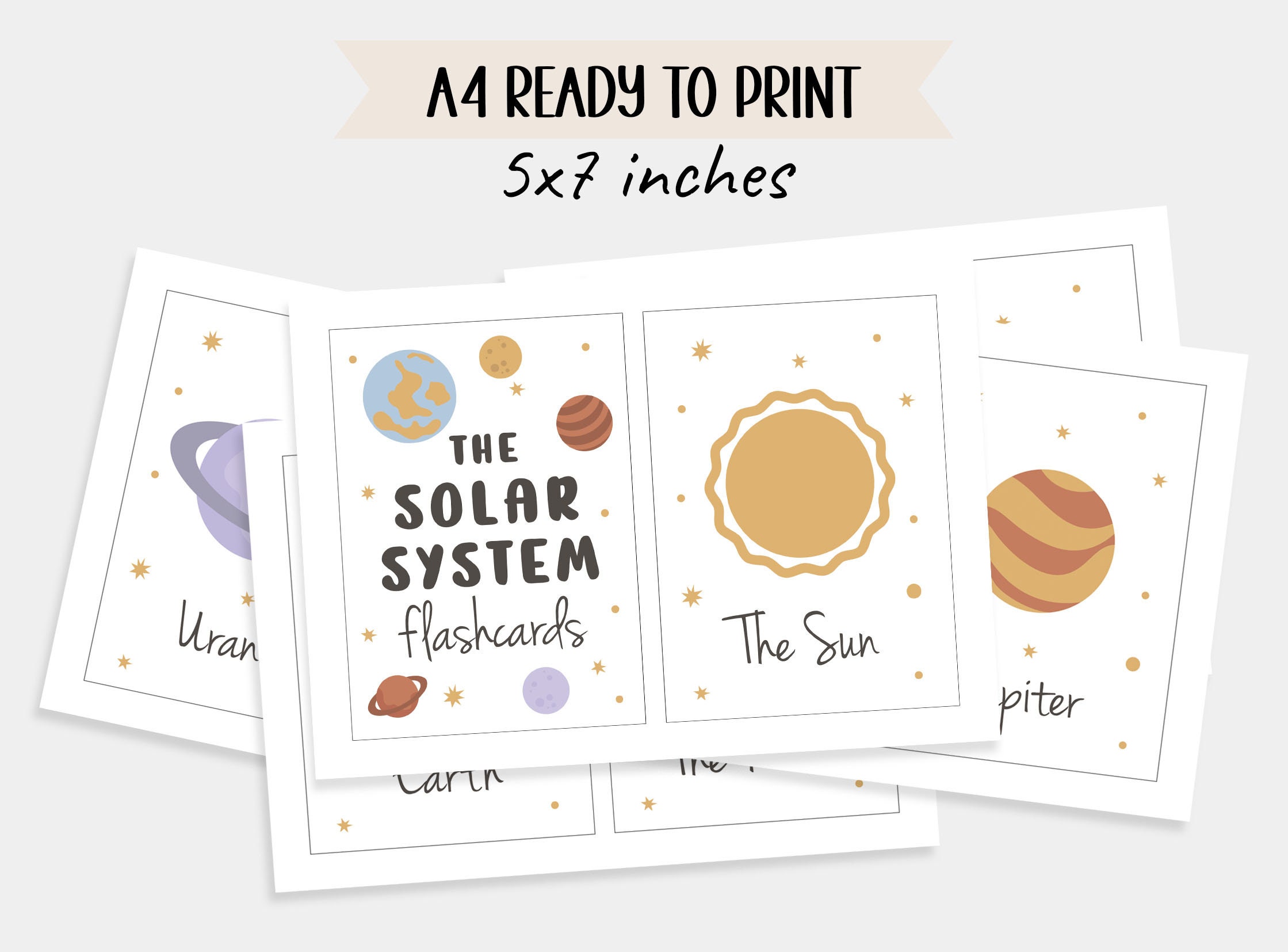 10 Solar System Flashcards | Preschool Space Flash Cards | Science for ...