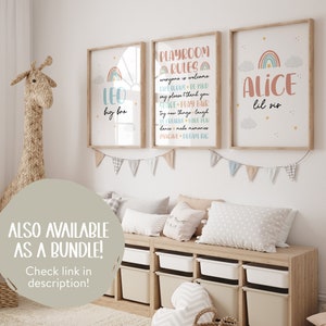 Boho Playroom Rules Poster | Pastel Nursery Decor | Homeschool ...