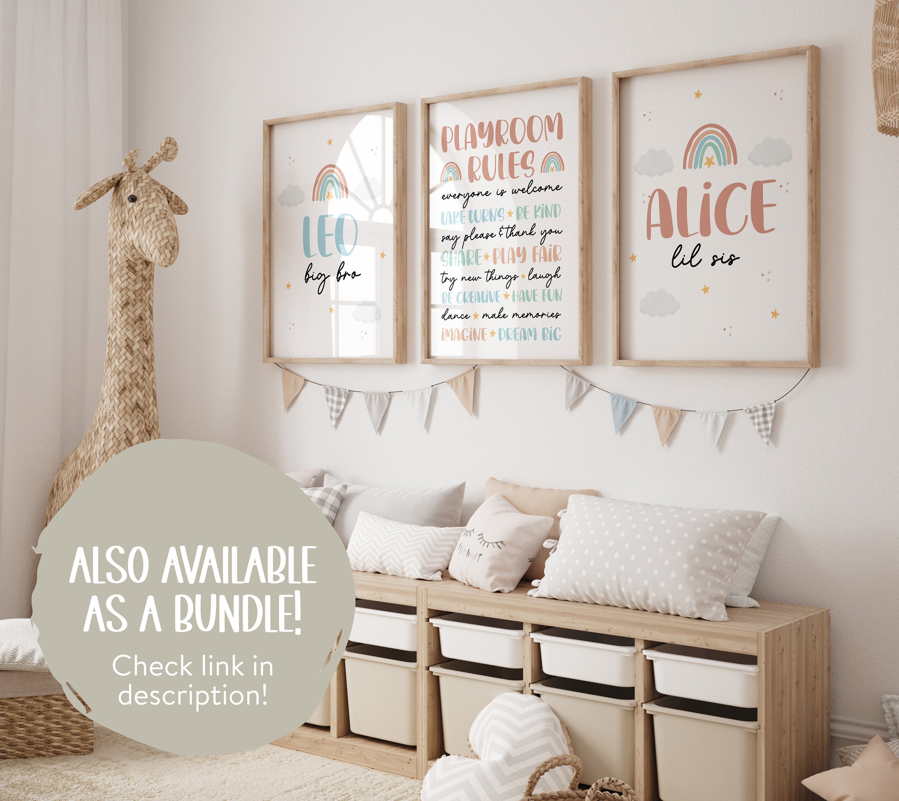 Boho Playroom Rules Poster | Pastel Nursery Decor | Homeschool ...