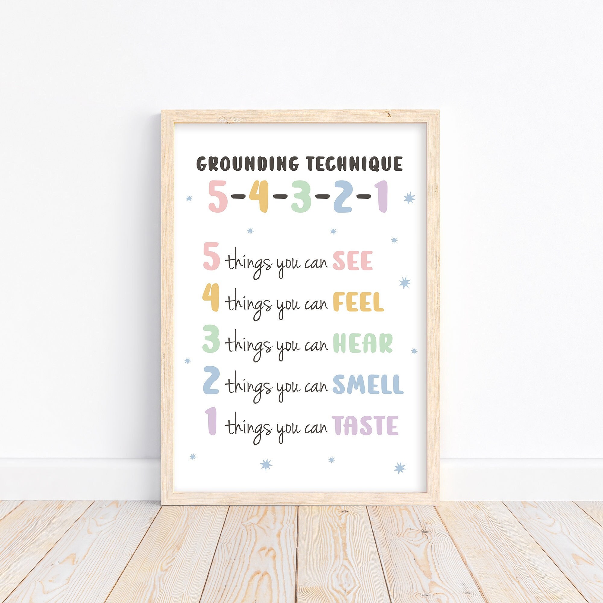 Grounding Techniques Poster 5 4 3 2 1 Print Therapy Office Decor ...