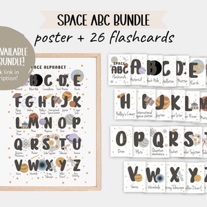 26 Outer Space Alphabet Flashcards | Preschool Flash Cards | Science ...