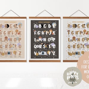 Space Alphabet Classroom Print | Learn the ABC Preschool | Homeschool ...