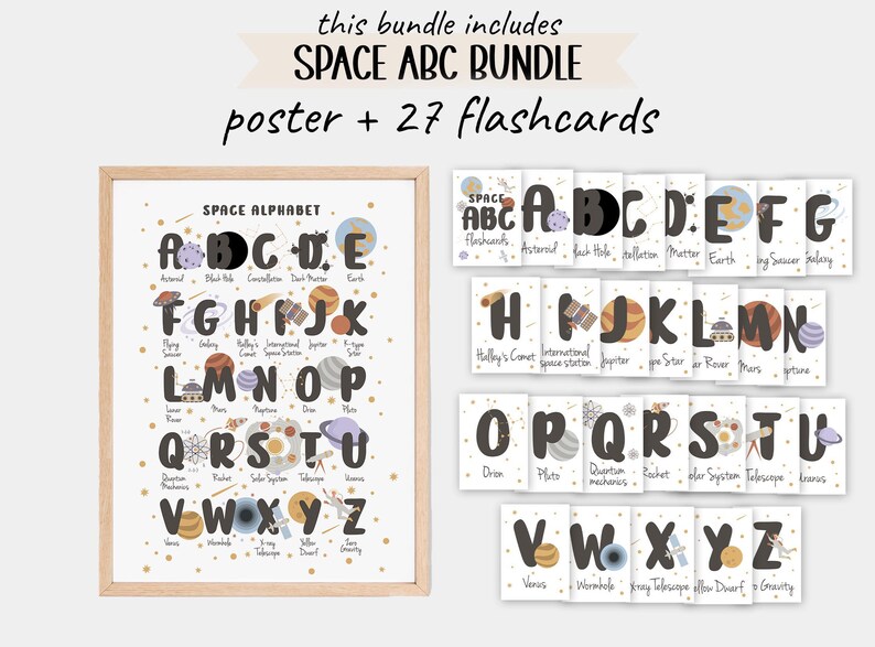 Outer Space Educational Flashcards & Posters | Preschool Flash Cards ...
