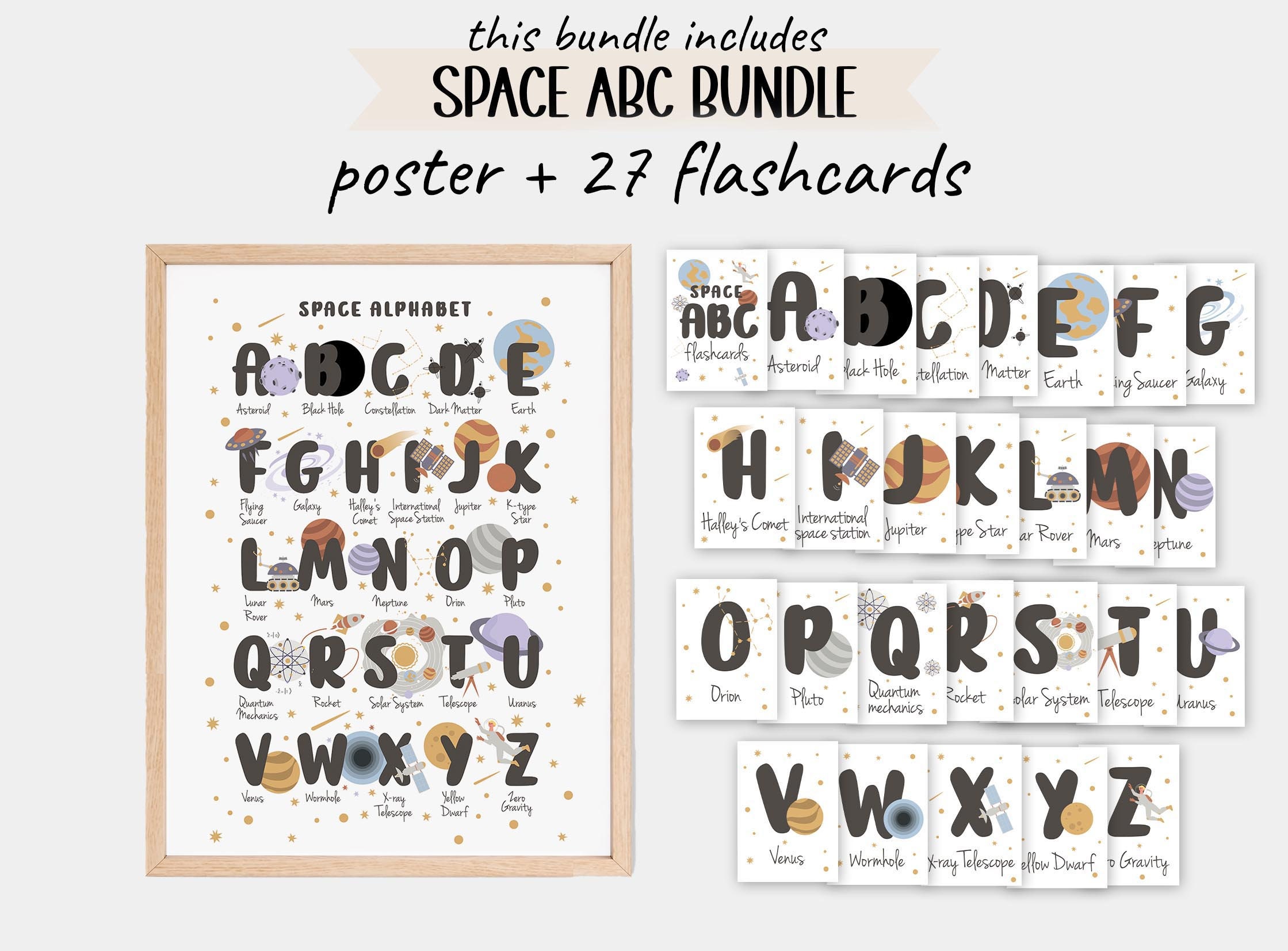 Outer Space Educational Flashcards & Posters Preschool Flash Cards ...