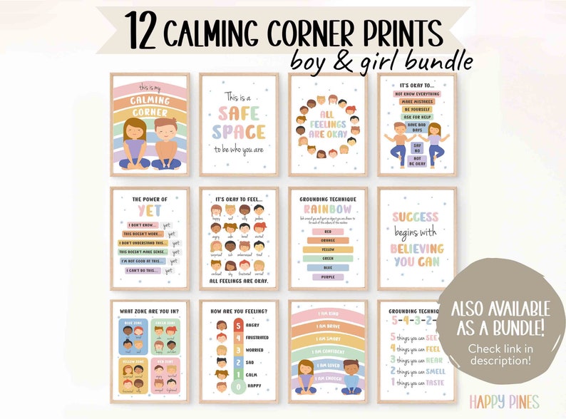 Rainbow Feelings Thermometer Poster Calming Down Corner Decor Emotional ...