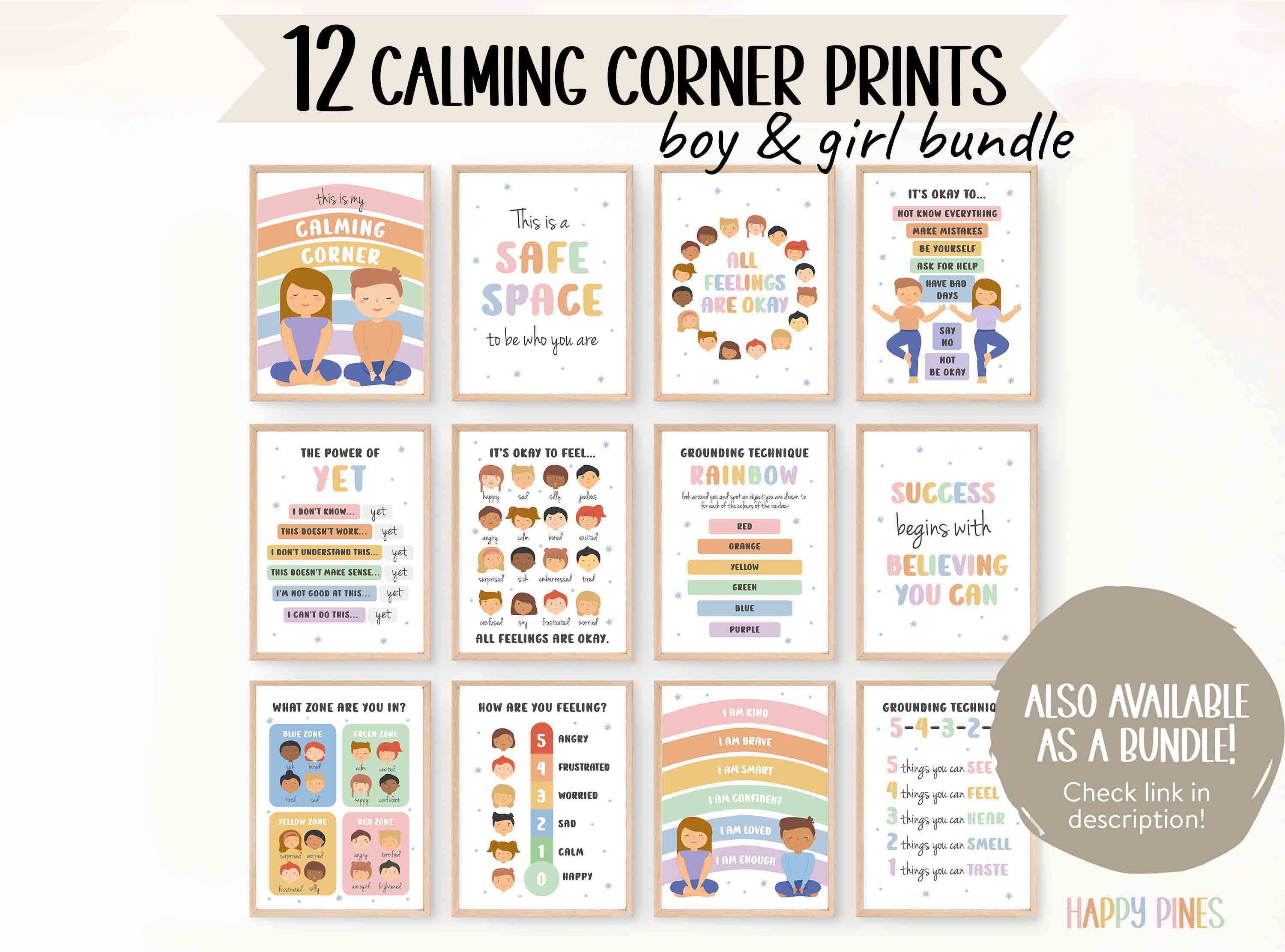 Rainbow Feelings Thermometer Poster Calming Down Corner Decor Emotional ...