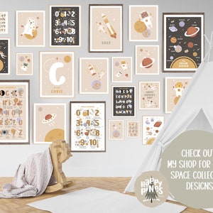 Girl Astronaut in Space Poster Space Exploration Themed Print Nursery ...