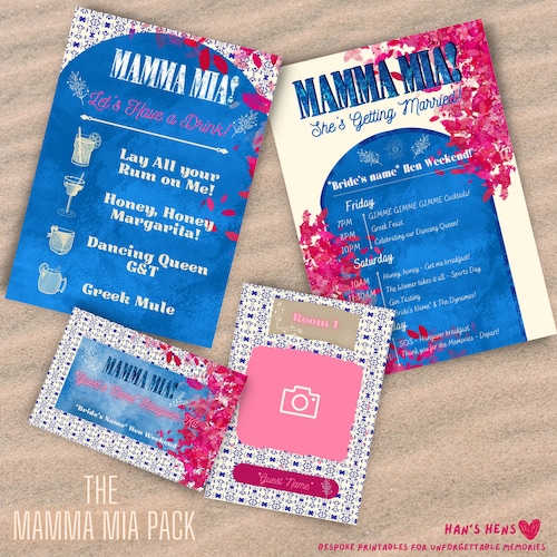 Editable Mamma Mia Themed Bachelorette Party Template Games - Etsy