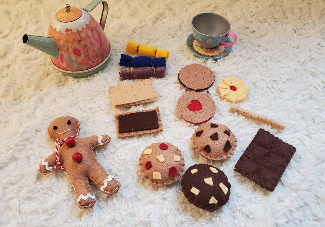Dinette Felt Biscuits Felt Play Food Felt Biscuits & Chocolate - Etsy