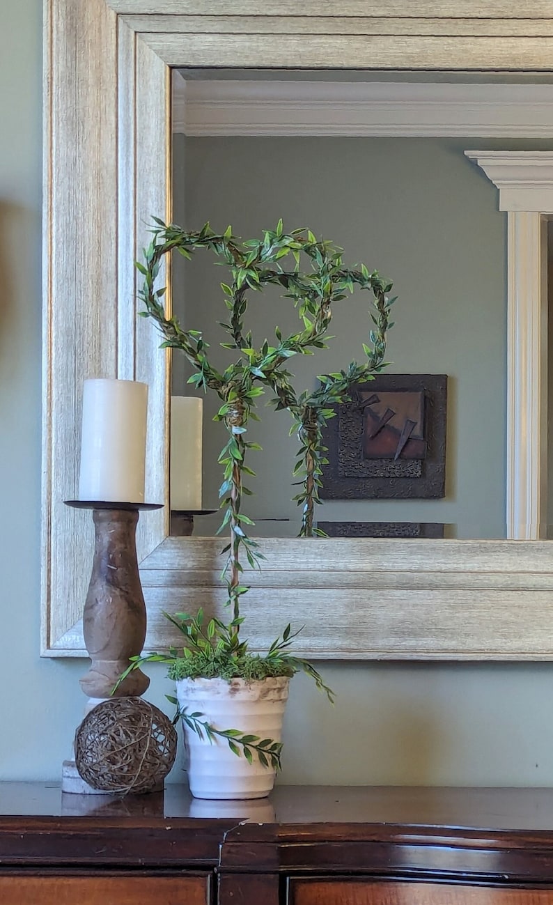 Heart Topiary for Spring Summer Decor. Greenery Topiary for Tabletops ...