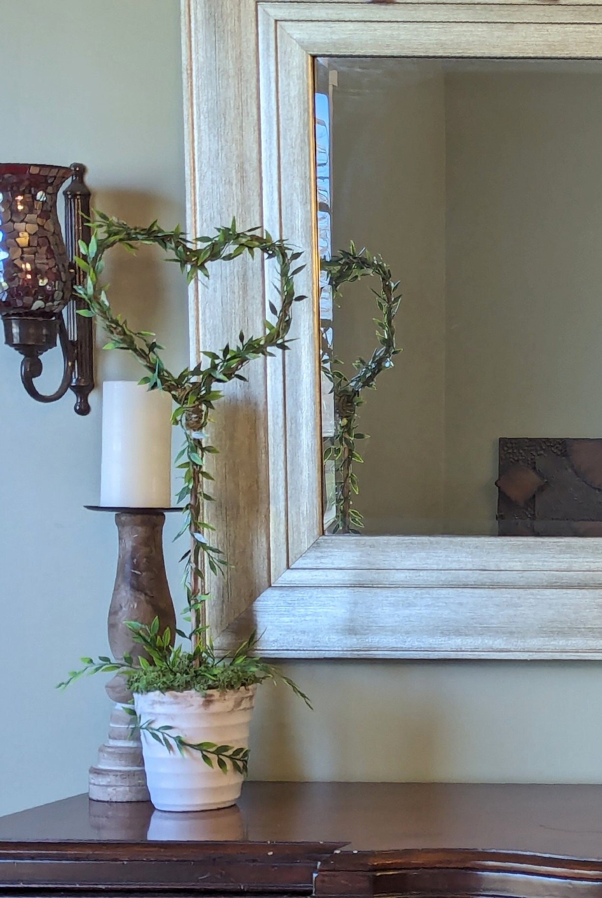 Heart Topiary for Spring Summer Decor. Greenery Topiary for Tabletops ...