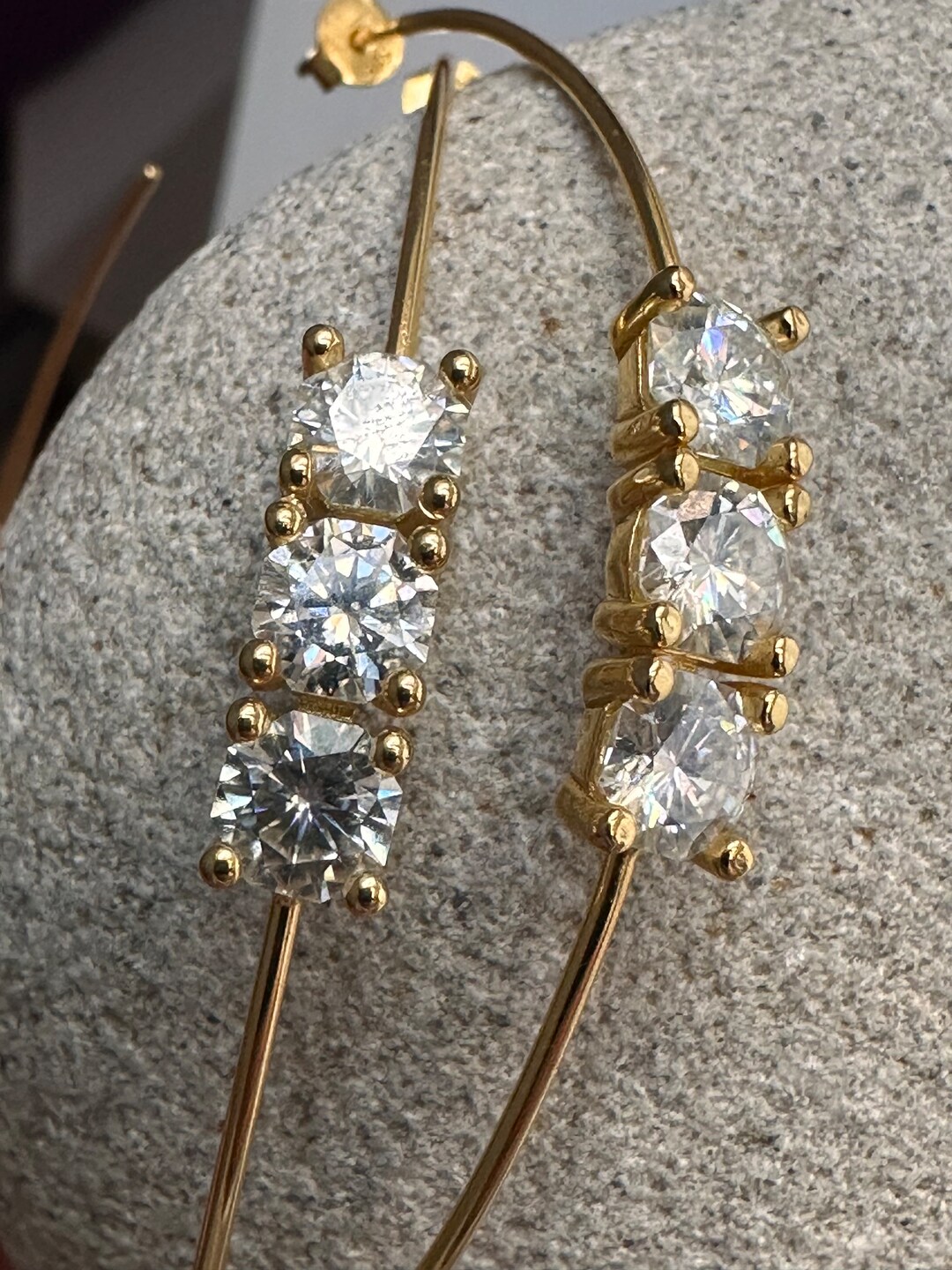 THE 3 DIAMONDS XL Hoops - Etsy