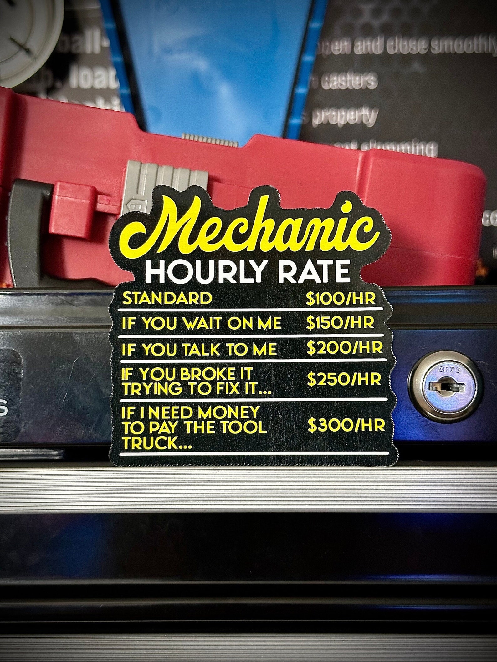 Mechanic Stickers | Toolbox Stickers | Mechanic Hourly Rate - Etsy