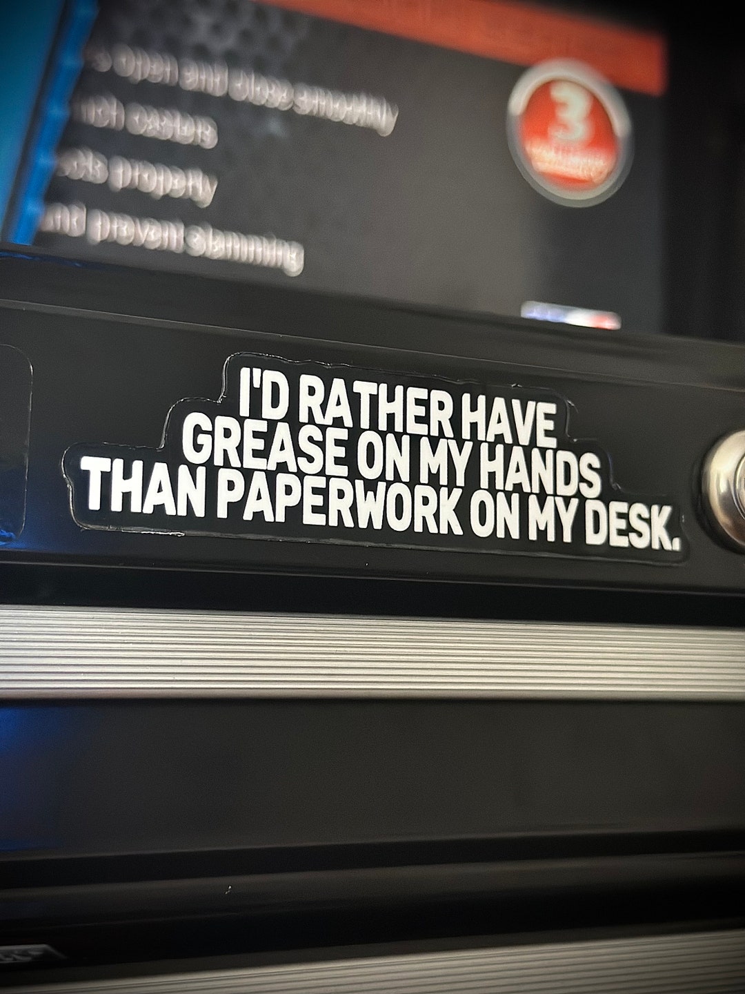 Work Stickers | Toolbox Stickers | Id Rather Have Grease on My Hands ...