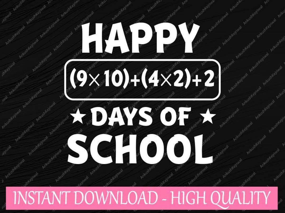 Happy 100 Days School Math Equation Svg, 100th Day of School Kids Svg ...