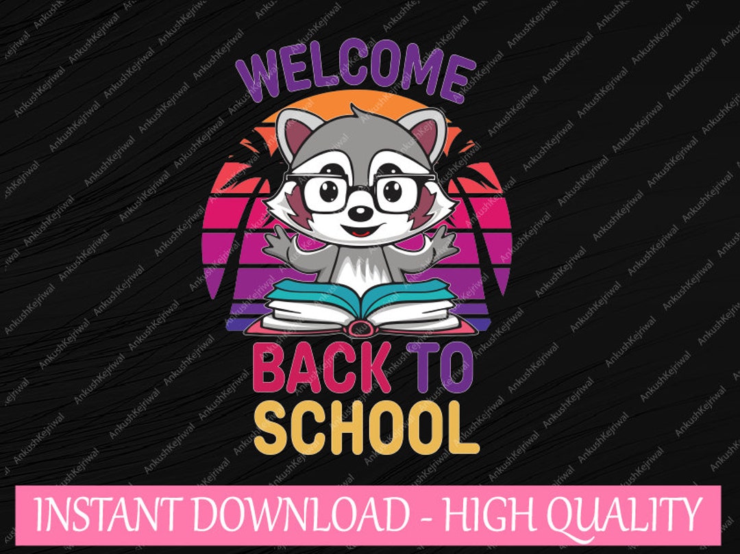 Cute Raccoon Welcome Back to School Svg, First Day of School Raccoon ...