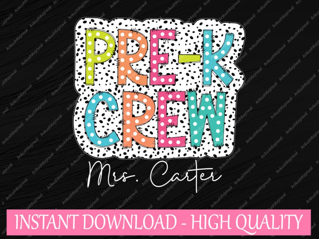 Personalized Name Pre-k Crew Teacher Svg, Custom Name Pre-k Shirt for ...