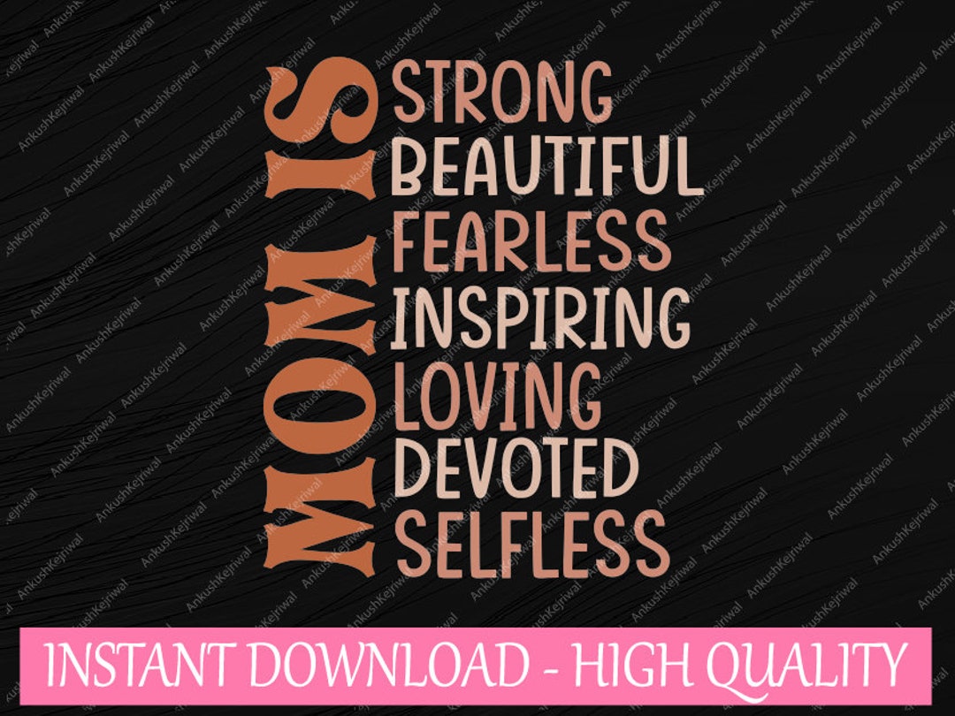 Mom is Strong Beautiful Fearless Svg, Mother Day Svg, Workout Strong ...
