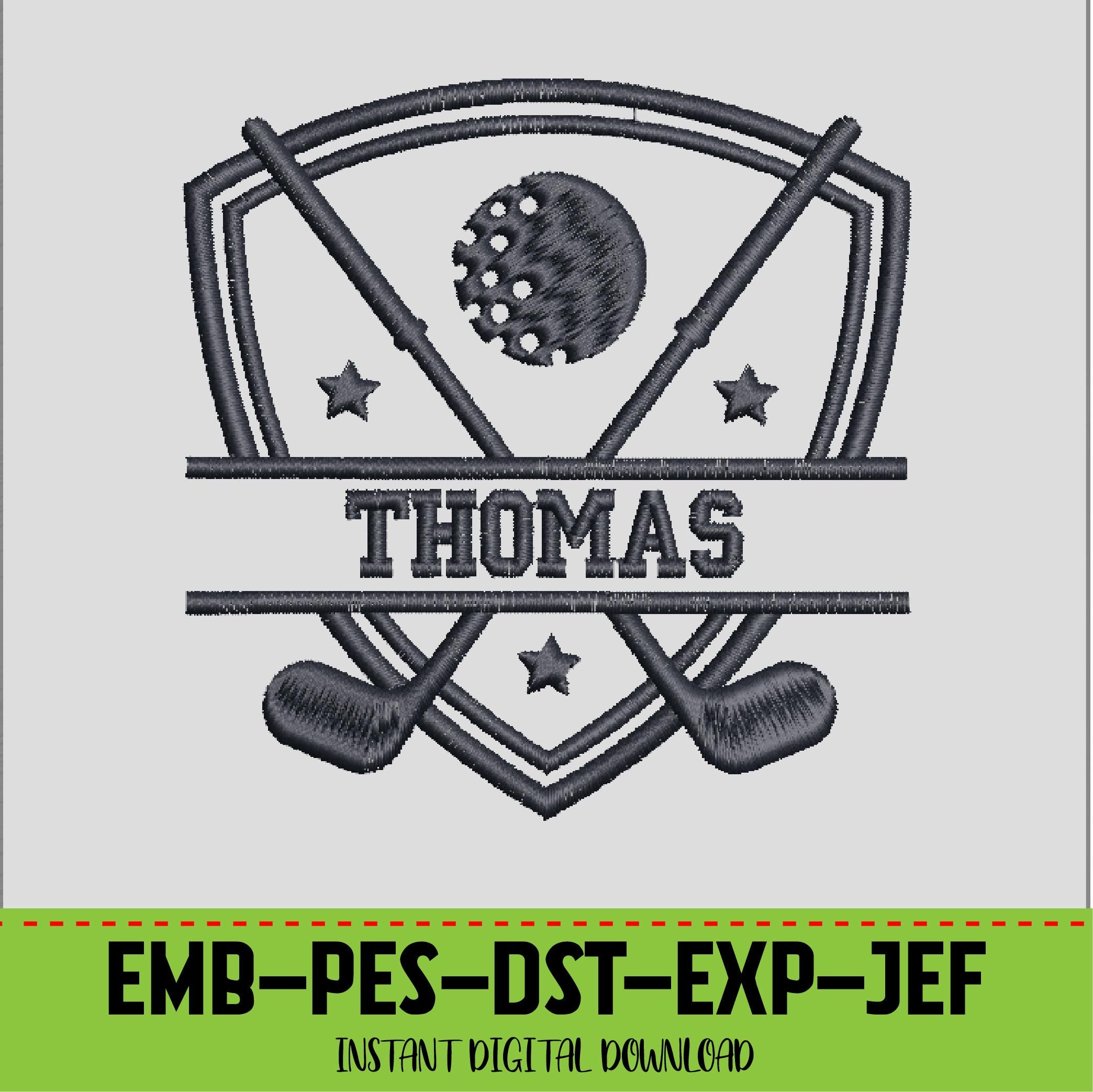 CUSTOM Golf Logo Split Monogram Embroidery File, Personalized Golf Ball ...