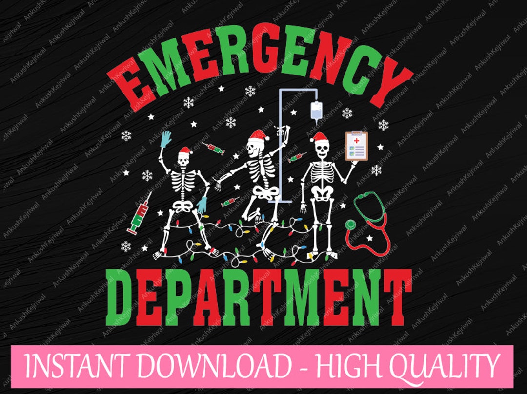 Emergency Department Christmas Nurse Svg, Christmas Er Nurse Skeleton ...
