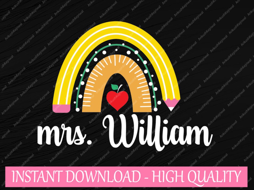 Personalized Teacher Name Rainbow Svg, Cute Teacher Appreciation Svg ...