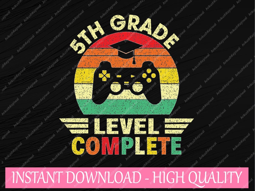 5th Grad Graduation Level komplette SVG, Videospiele SVG, fünfte Klasse ...